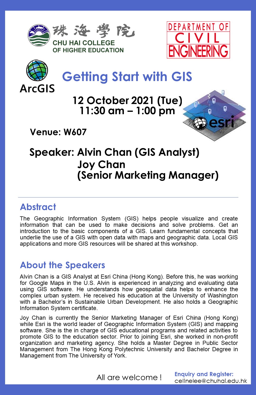 Getting Start with GIS Workshop - Department of Civil Engineering
